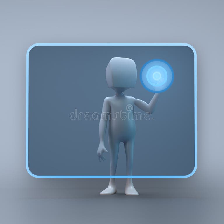 3D character Techy using stock illustration. Illustration of choice ...