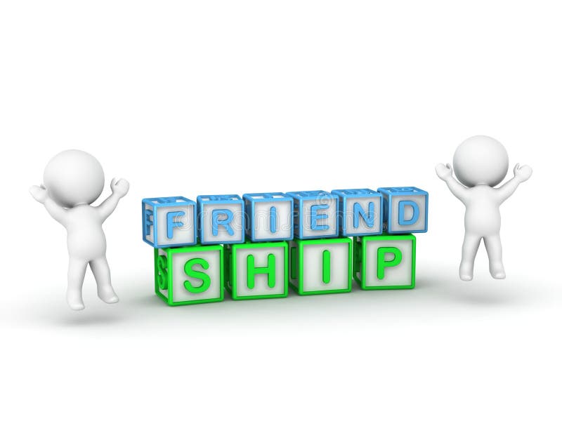 3D Characters Friendship stock illustration. Illustration of cartoon ...