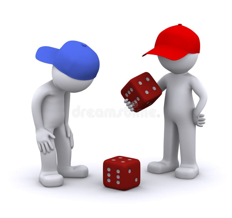 3d characters playing dice stock illustration. Illustration of cartoon ...