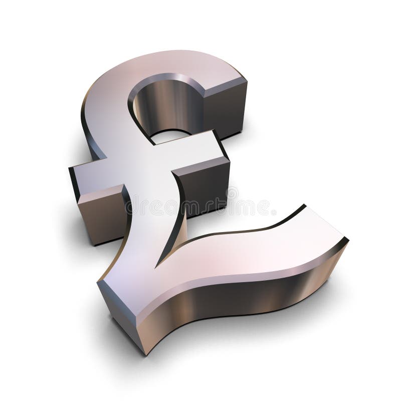 3D golden Pound symbol stock illustration. Illustration of account - 563264