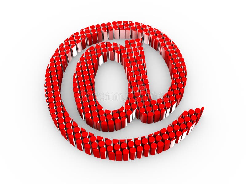 3d cilinderse-mail teken stock illustratie. Illustration of handel ...