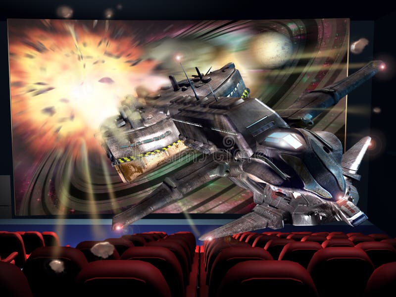 3D cinema stock illustration. Illustration of science - 16275906