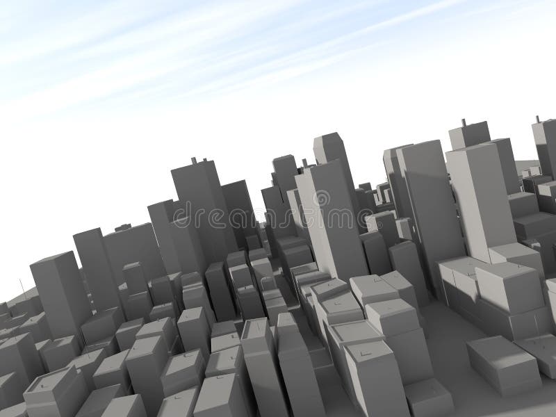 Grey city model stock illustration. Illustration of center - 13784501