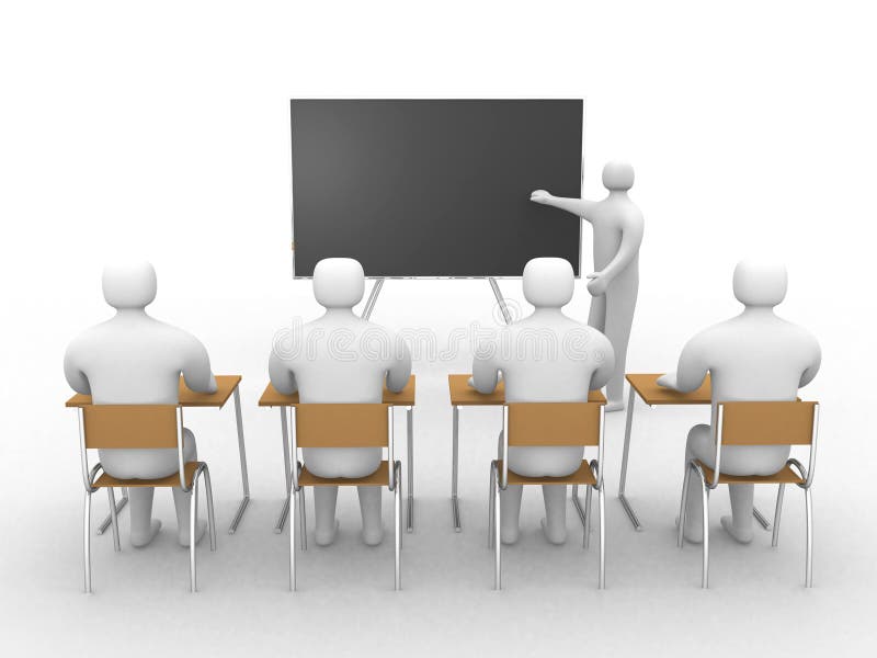 3d classroom with teacher. stock illustration. Illustration of number ...