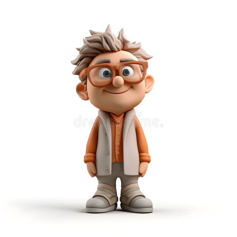 3d Clay Man Character on White Background Stock Illustration ...