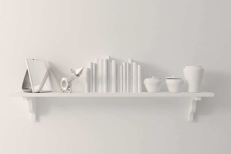 3d Clay Render of an Interior Decorations Stock Illustration ...