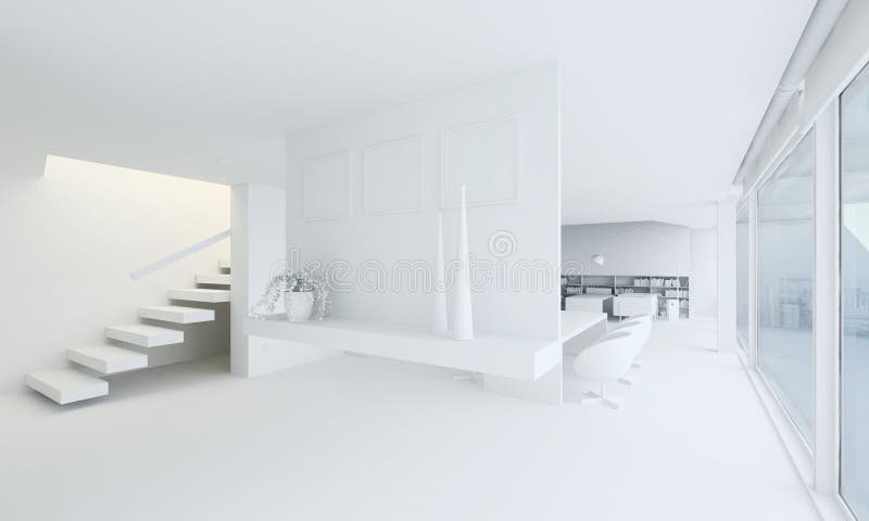 3d Render Of A Modern Interior Design . Stock Illustration ...