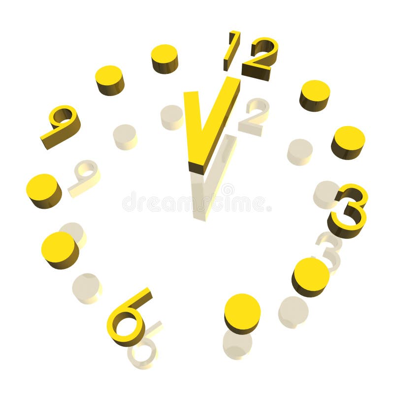 3D clock stock illustration. Illustration of zeitgeist - 3610987