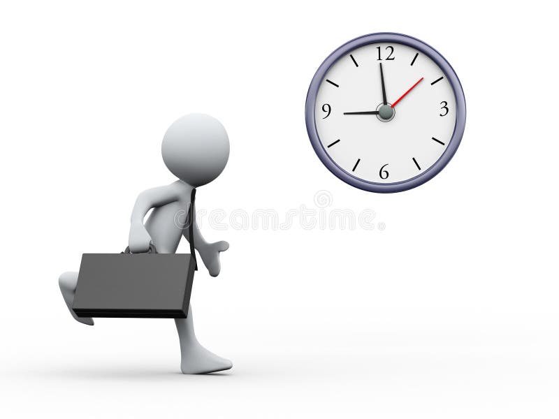 Stickman Stick Figure Time Management Clock Deadline Stock Vector ...
