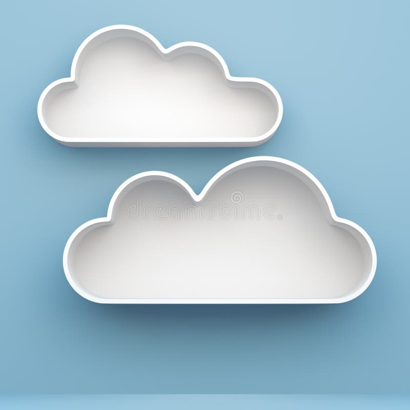 3D Cloud Shelves and Shelf Design Stock Illustration - Illustration of ...