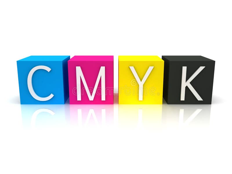 3D CMYK Ink Cubes stock illustration. Illustration of cube - 17673277