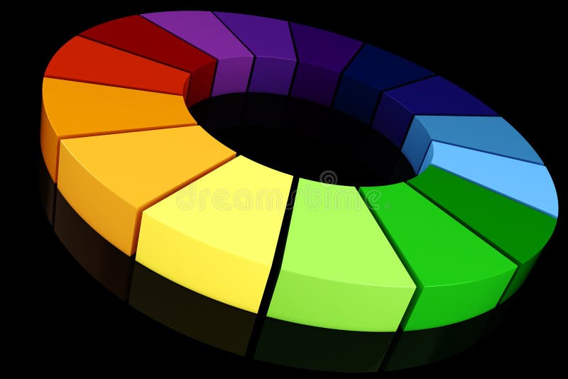 3d Color Wheel on Black Background Stock Illustration - Illustration of ...