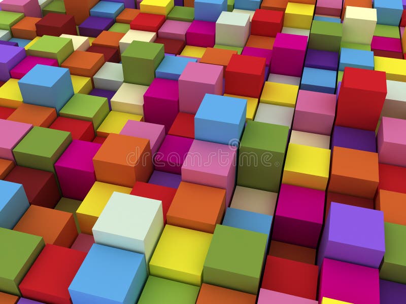 3D Colored Boxes stock illustration. Illustration of background - 11595500