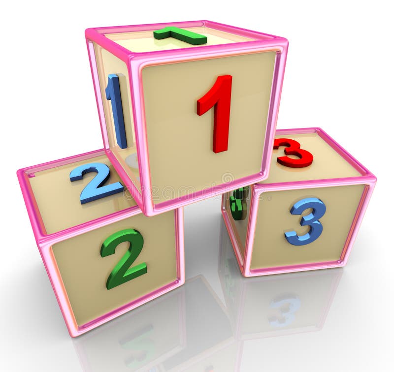 3d colorful 123 cubes stock illustration. Illustration of elementary ...