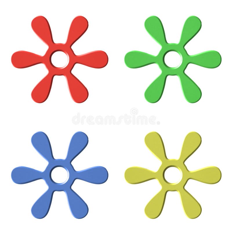 3D colorful asterisk signs stock illustration. Illustration of ...