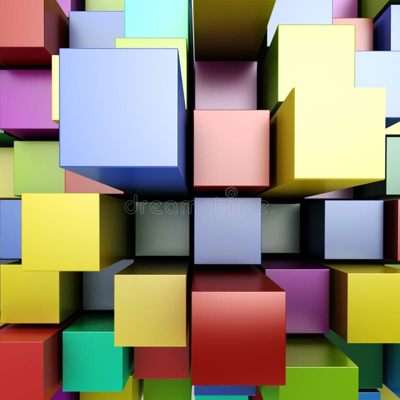 Colourful 3d Building Blocks Stock Illustration - Illustration of ...