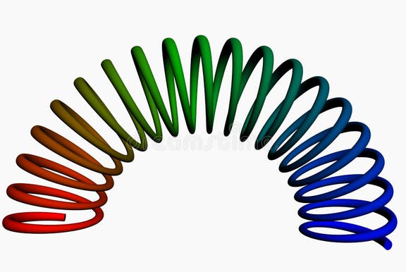 3d Colorful Elongated Spring Stock Illustration - Illustration of ...