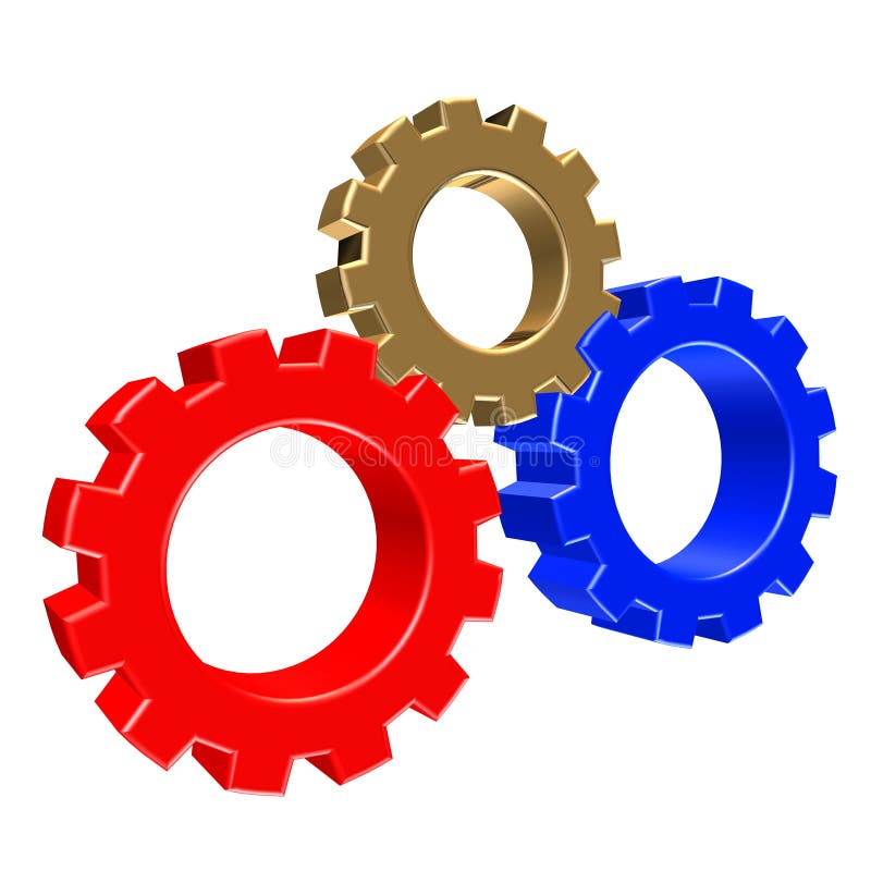 3D colorful gears stock illustration. Illustration of business - 4244612