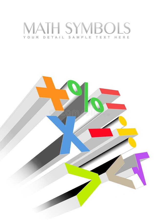 3d colorful math symbols stock illustration. Illustration of design ...