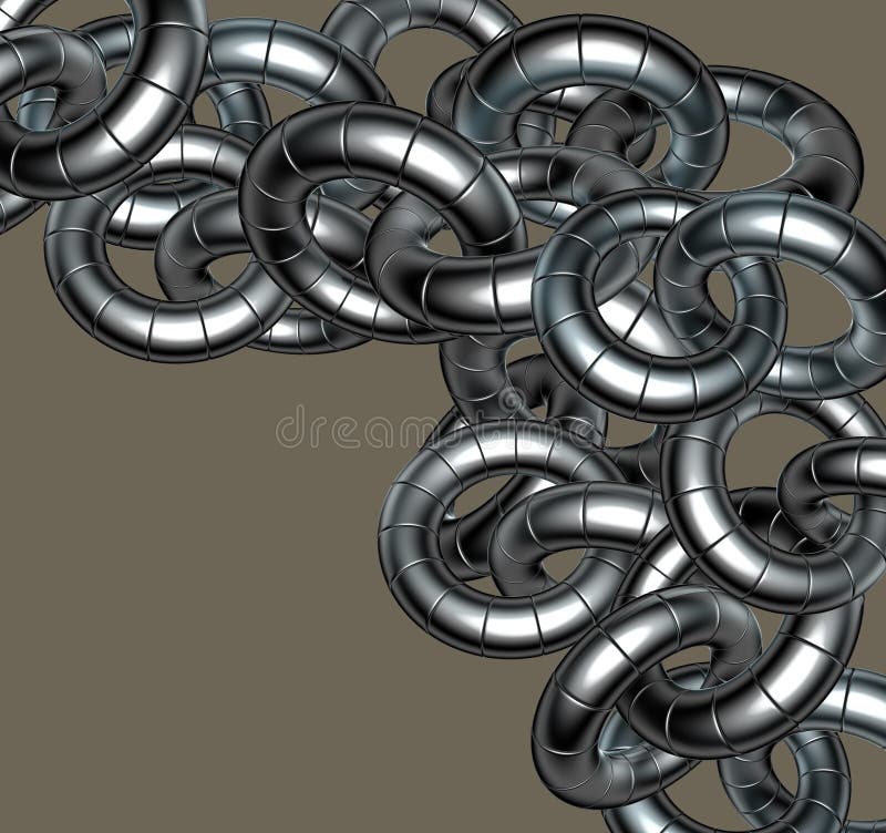 3d Composition of Metal Ring Torus Shape Stock Illustration ...