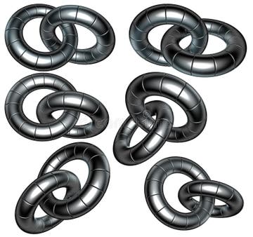 3d Composition of Metal Ring Torus Shape Stock Illustration ...