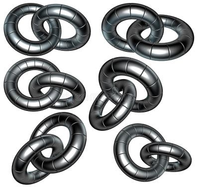 3d Composition of Metal Ring Torus Shape Stock Illustration ...