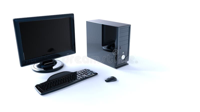 Desktop Computer Workstation Stock Vector - Illustration of blank ...