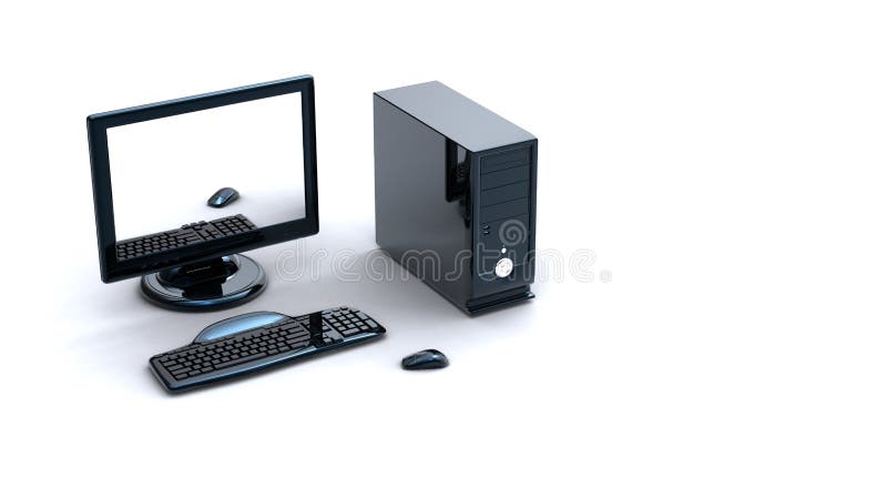 Realistic Desktop Computer stock vector. Illustration of black - 12542112