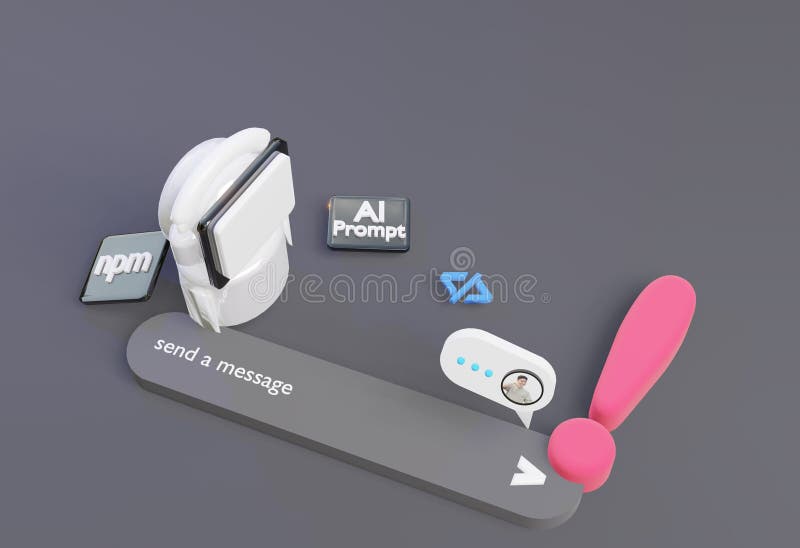 3d Computer Ai Robot Chatbot Web Uiux Software Programming Algorithms Stock Image Image Of