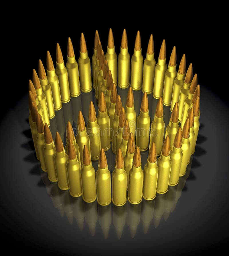 Golden Bullets Cartoon Icon Stock Vector - Illustration of lead, army ...