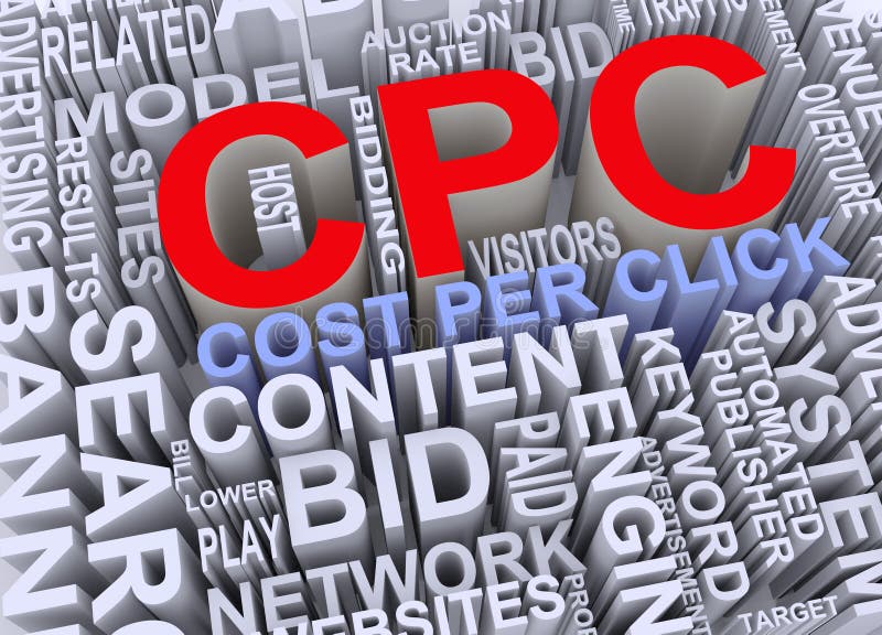Pay per click word tags stock illustration. Illustration of performance ...