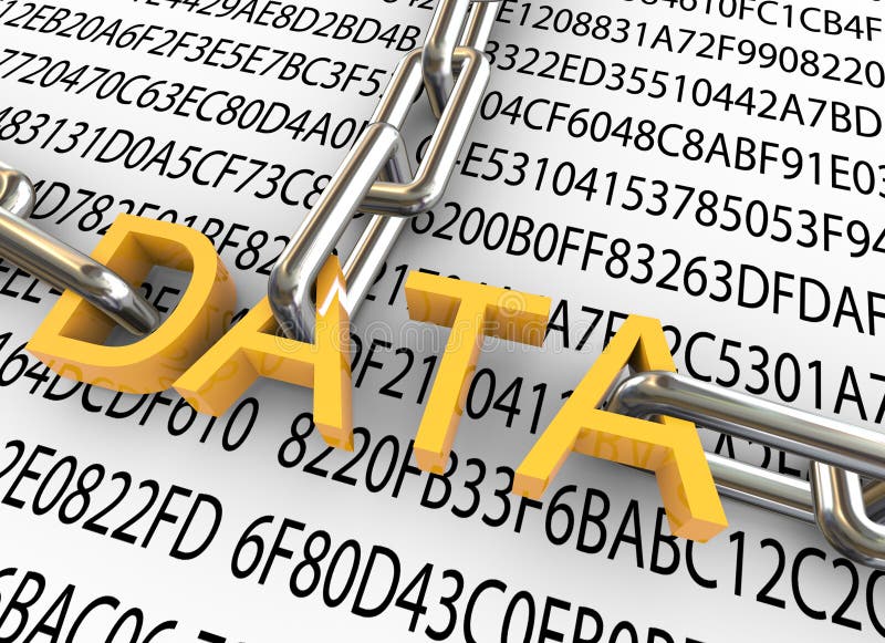 Man and Data Protection Concept Stock Illustration - Illustration of ...