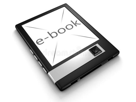 3d Concept E-book Gadget on White Background Stock Illustration ...