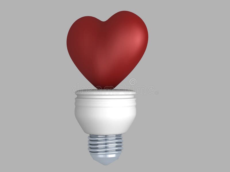 White Heart Shape on Red Light Bulb Background, Blank Text Stock Photo ...
