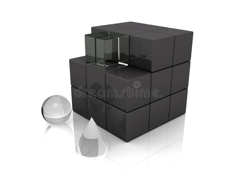 3D Cone, Sphere and Cube Icons Stock Illustration - Illustration of ...