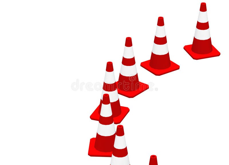 3D cones red white 13 stock illustration. Illustration of manufacturer ...
