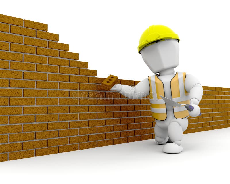 Construction Worker Laying Bricks Stock Illustrations – 303 ...
