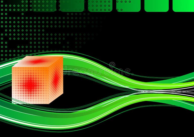 3d cube and waves stock vector. Illustration of power - 12356407