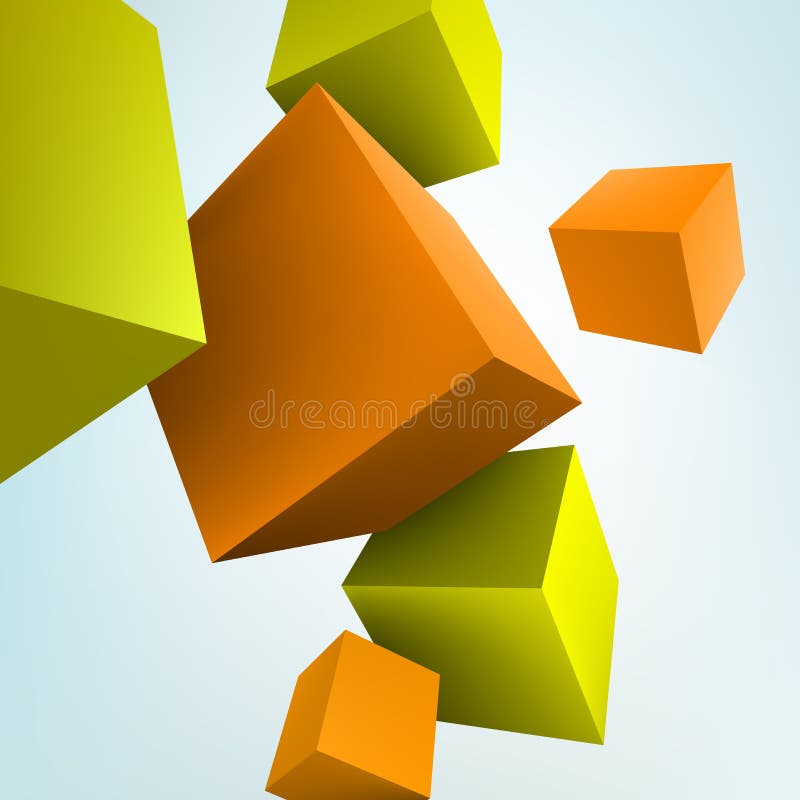 Colorful cubes 3D stock vector. Illustration of gradient - 26218335