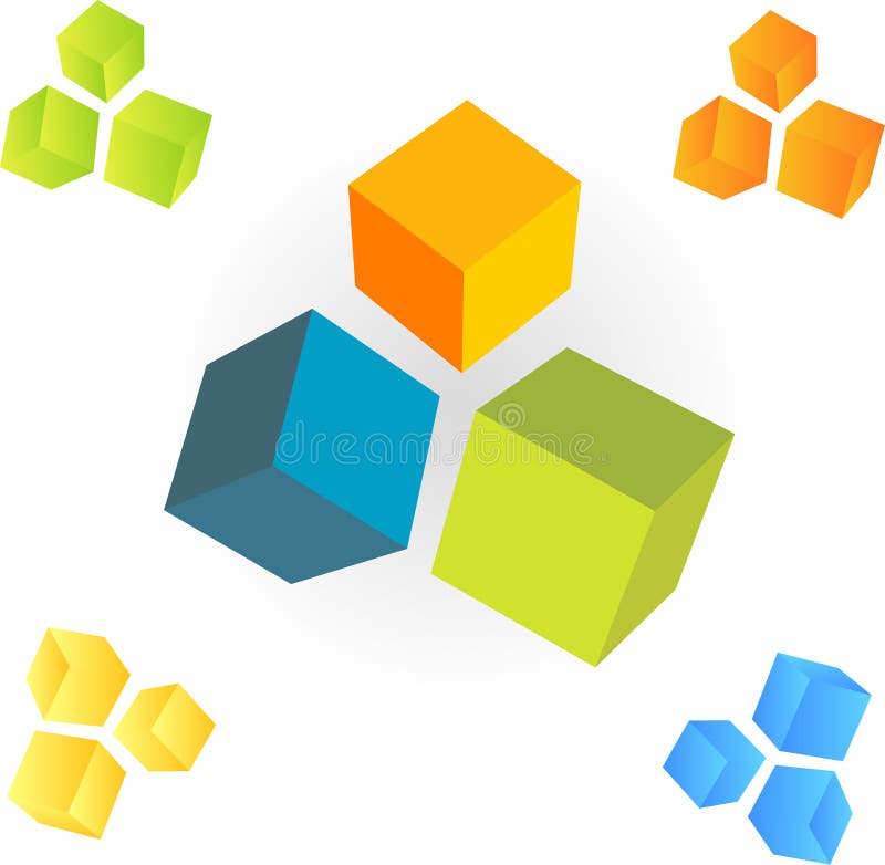 3d cubes set 2 stock vector. Illustration of block, isolated - 8869071