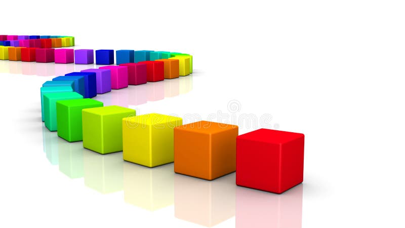 Colorful cubes 3D stock vector. Illustration of development - 26888619