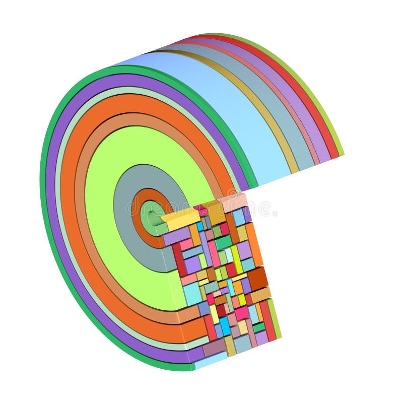 3d Curved Icon Shapes in Rainbow Color Stock Illustration ...