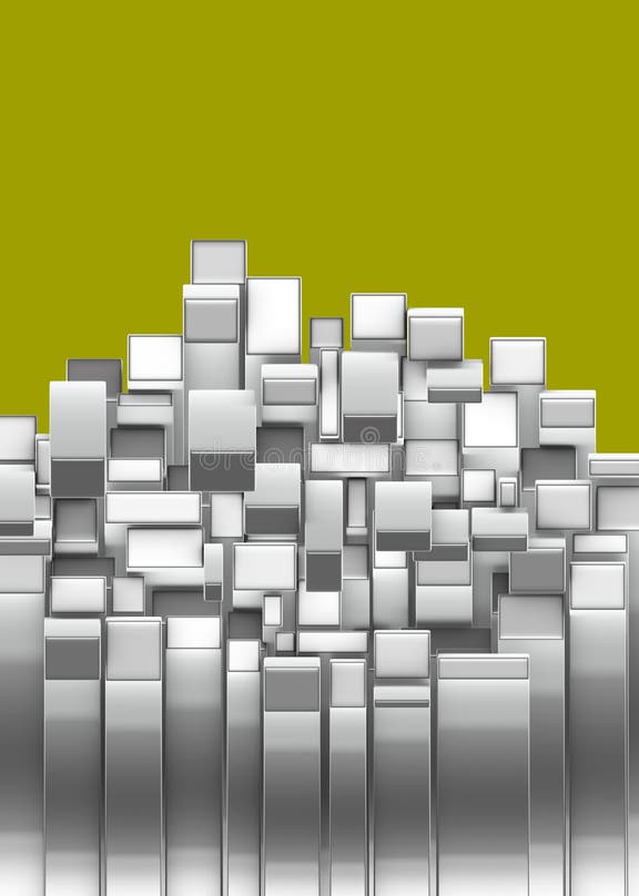 3d Curved Rectangular Silver Chrome Shapes Stock Illustration ...