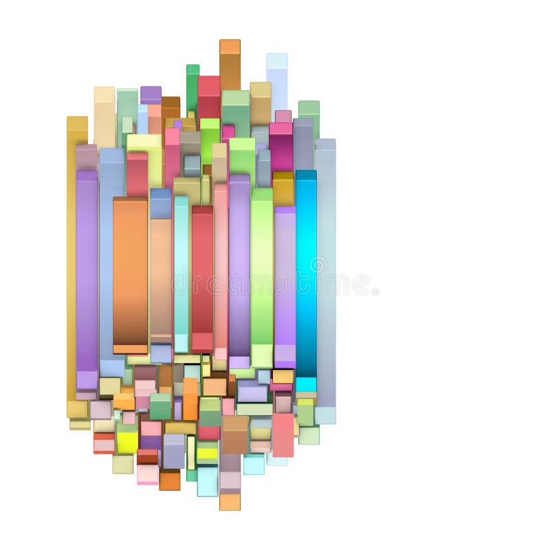 3d Curved Shapes in Multiple Color Stock Illustration - Illustration of ...