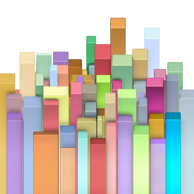 3d Curved Rectangular Shapes in Multiple Color Stock Illustration ...