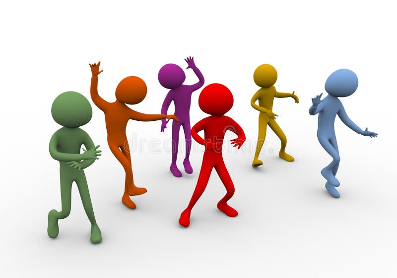 3d Men Dancing - Party Time Stock Illustration - Illustration of ...