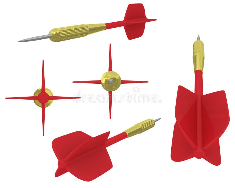 3D dart views stock illustration. Illustration of realistic - 13661152