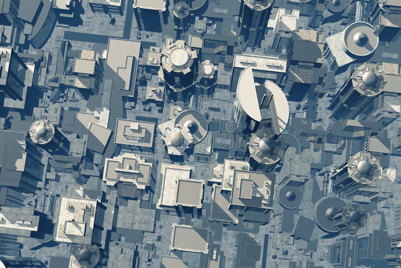 3D De Metropool Geeft Terug Stock Illustratie - Illustration of ...