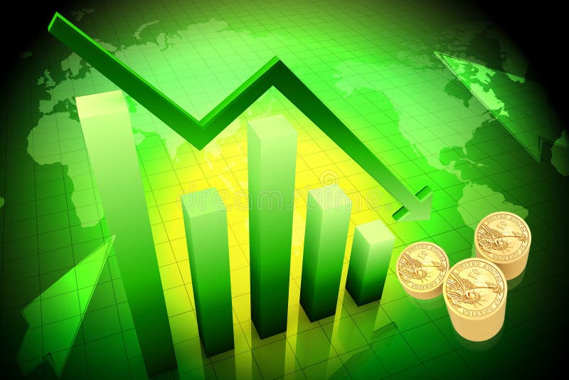 3d decrease graph stock illustration. Illustration of investment - 14222873