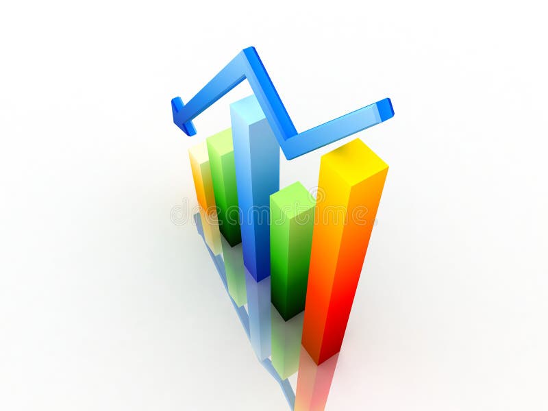 3d decrease graph stock illustration. Illustration of percentage - 14222921